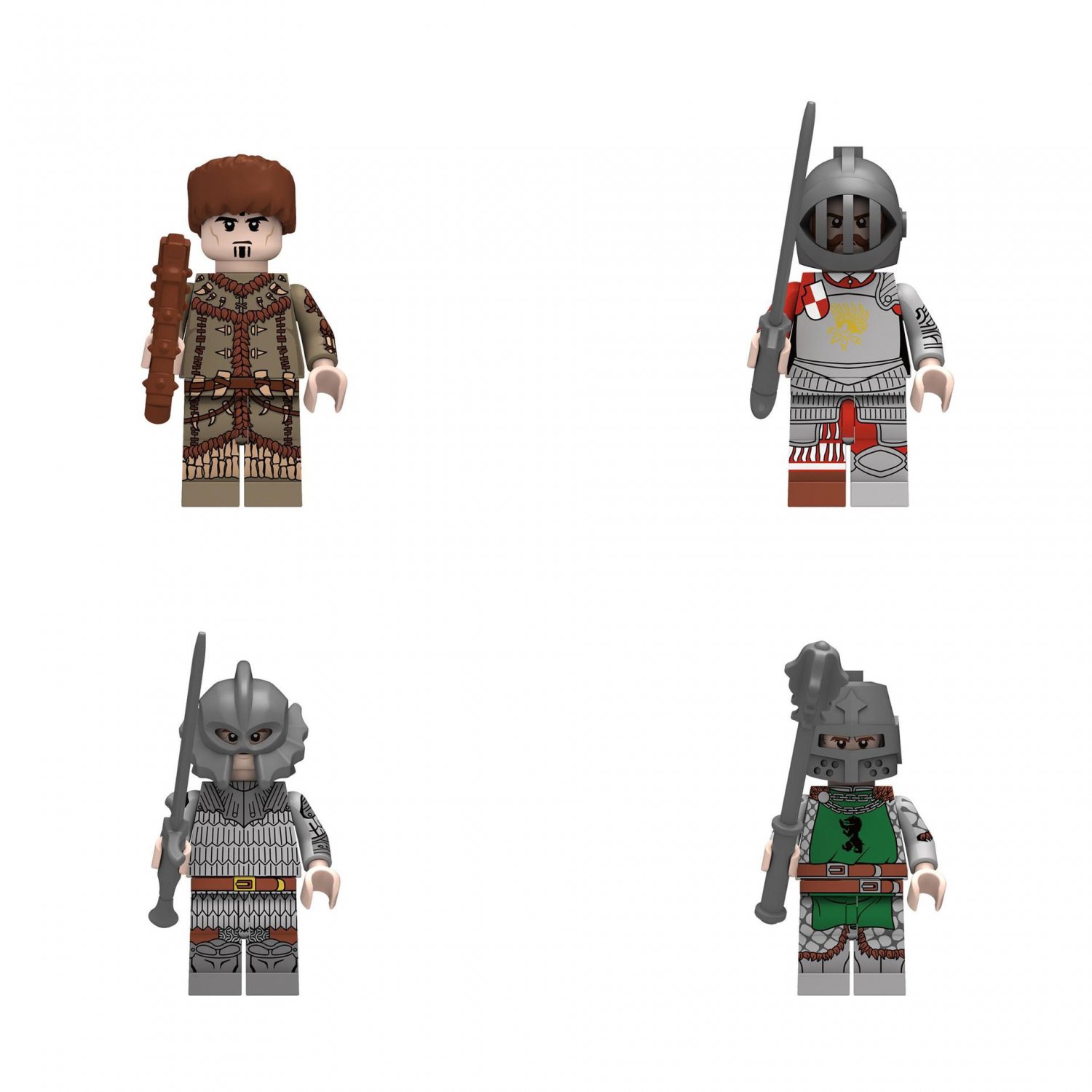 Viking Soldier & Medieval Soldier Minifigures Compatible Lego Medieval ...