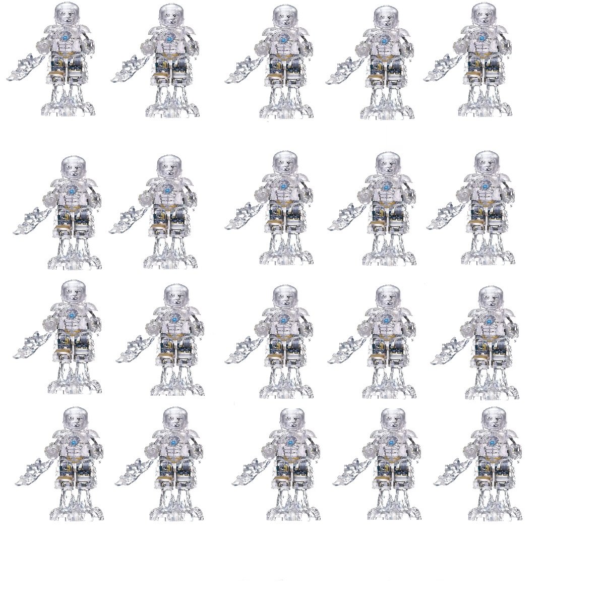 20 Best Transparent Iron Man MK1 Minifigures Compatible Lego Iron Man Set