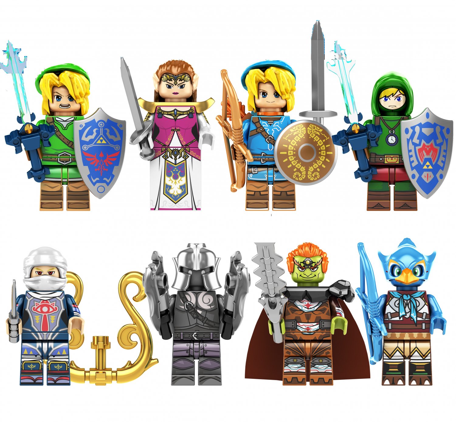 Link Princess Hick Phantom Armor Ganon Minifigures Compatible Lego Game Set