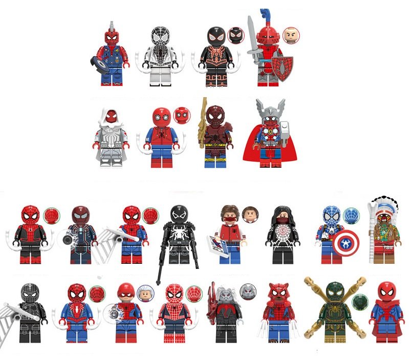 24 Best Spider-Man Into the Spider-Verse Minifigures Compatible Lego ...