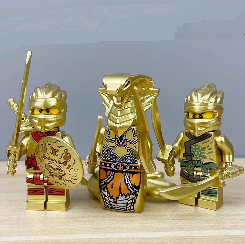 Golden Pyro Snake Kai Jay Minifigures Compatible Lego Golden Ninjago Sets