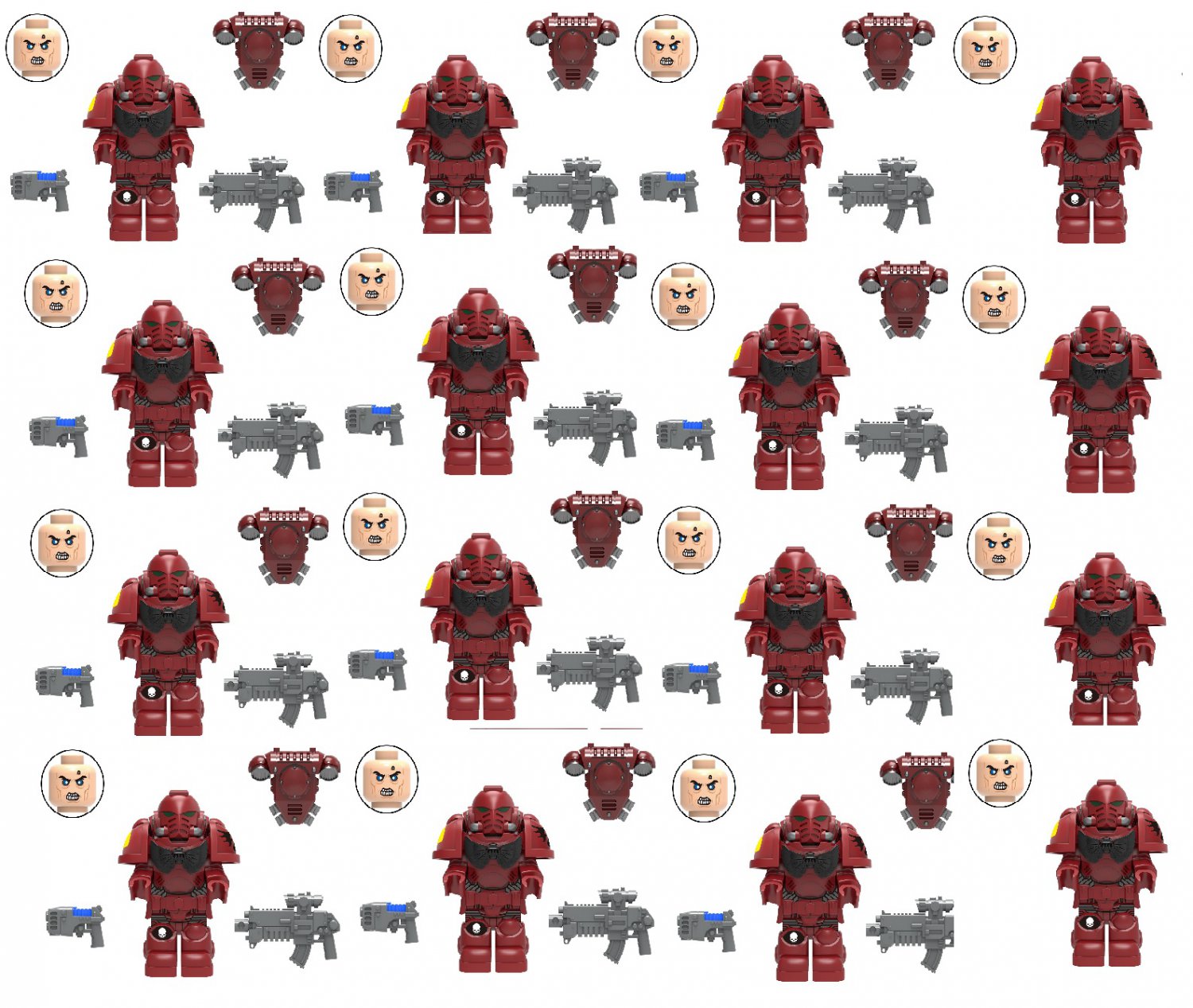 16pcs Blood Angels Army Group Minifigures Compatible Lego Space Marines Set