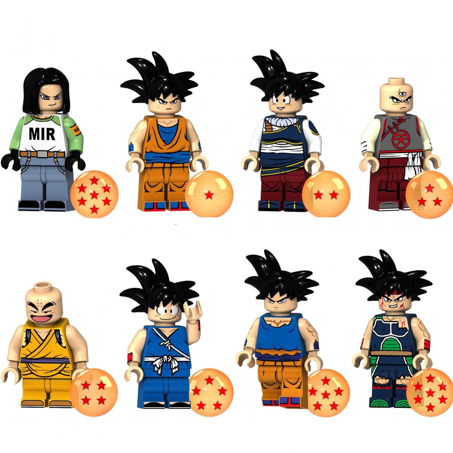 Dragon Ball Z Nappa Turles Burdock lazuli Minifigures Lego Compatible Toy