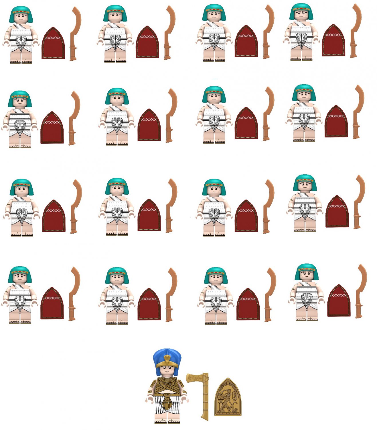 Cheops Pharaoh and Pharaoh's Guard Minifigures Compatible Lego Raiders ...