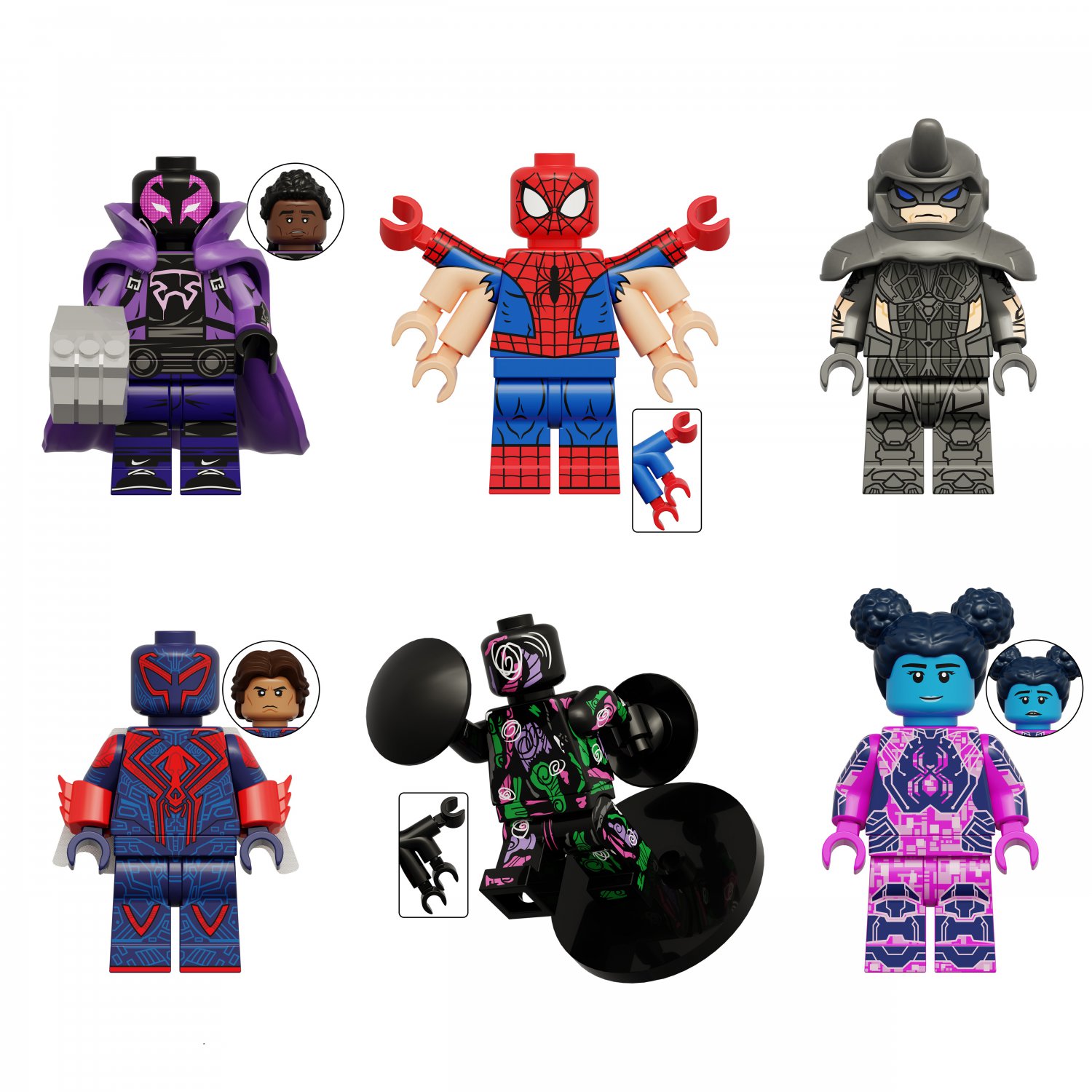 Rhino Blackened Spot Spider-Byte Minifigures Compatible Lego Spider-Man ...