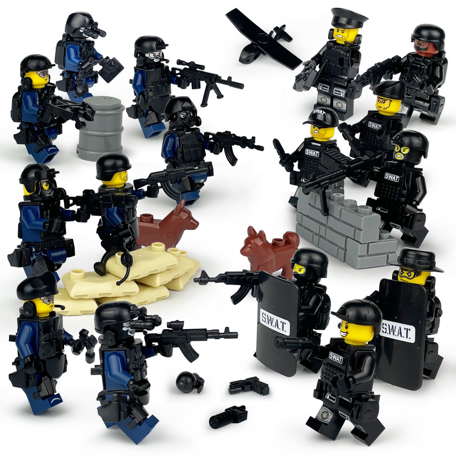 Night Vision S.W.A.T. Commando Minifigures Compatible Lego S.W.A.T. Set