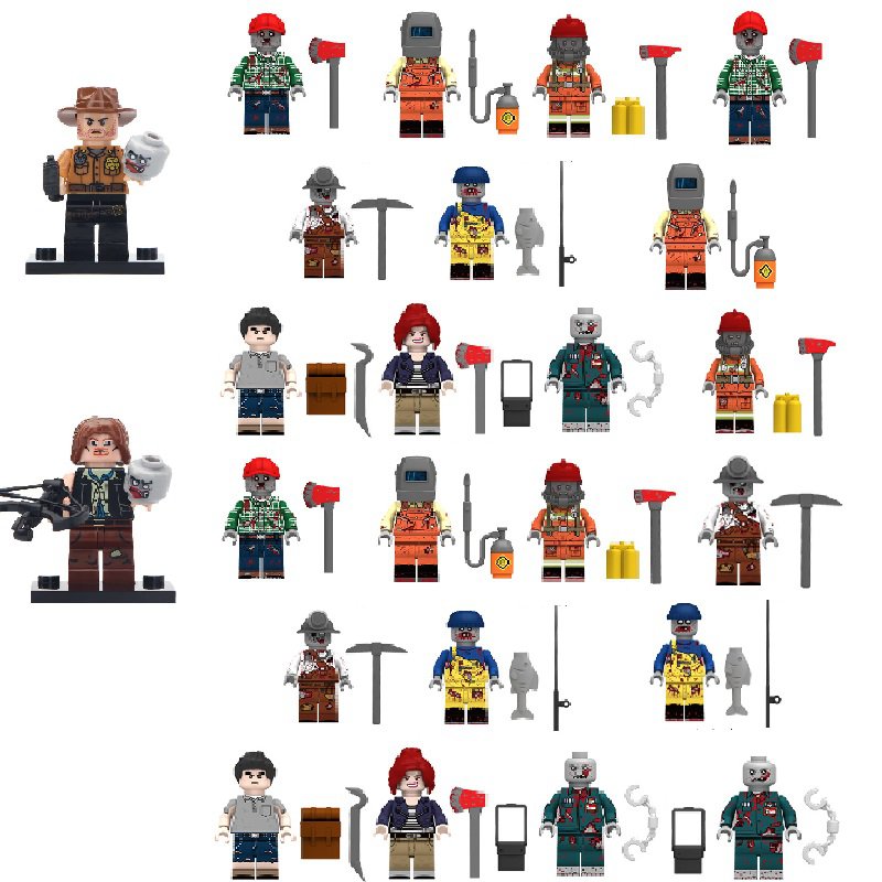 Rick Grimes Daryl Dixon VS Zombie Minifigures Compatible Lego The ...