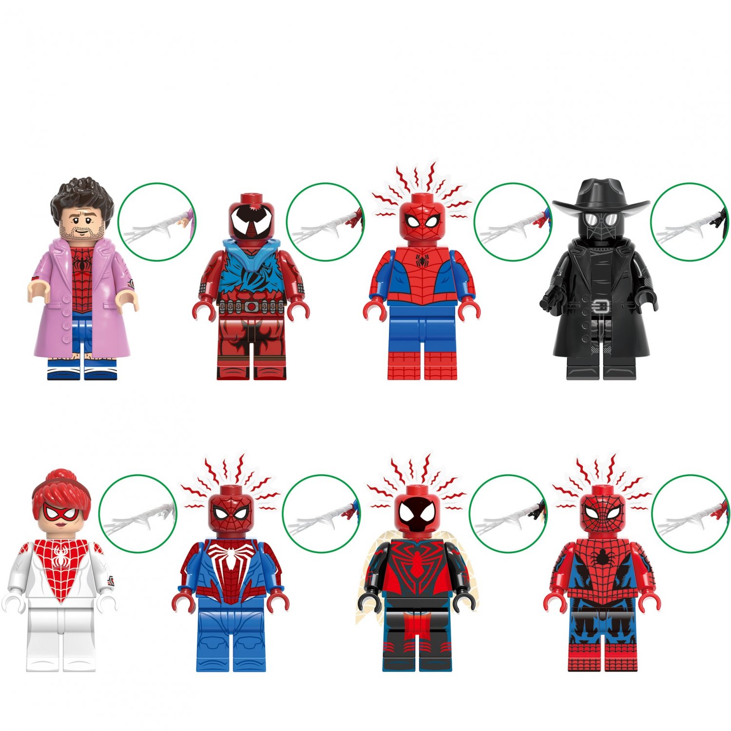Peter B Parker Spinneret 1962 Spider-Man Scarlet Spider Minifigures ...