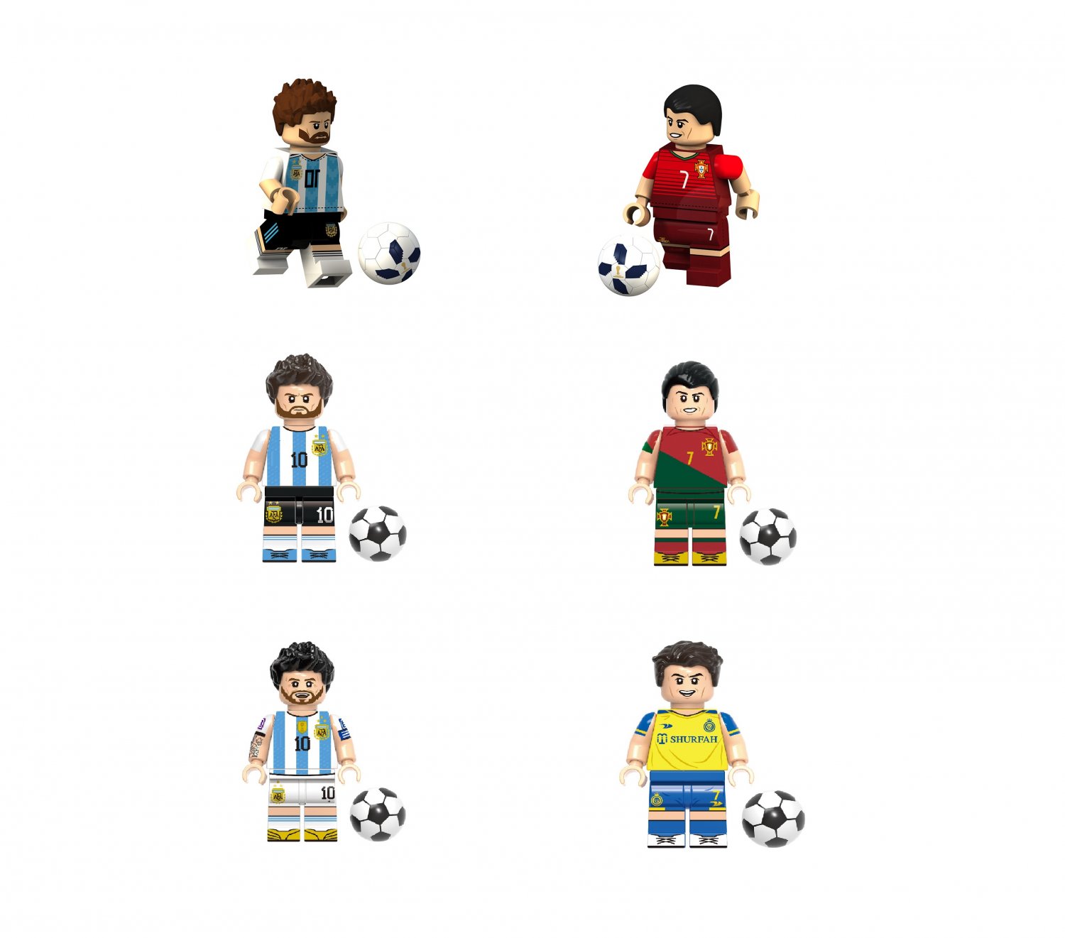 6 Best Messi and Ronaldo Minifigures Compatible Lego Football Set