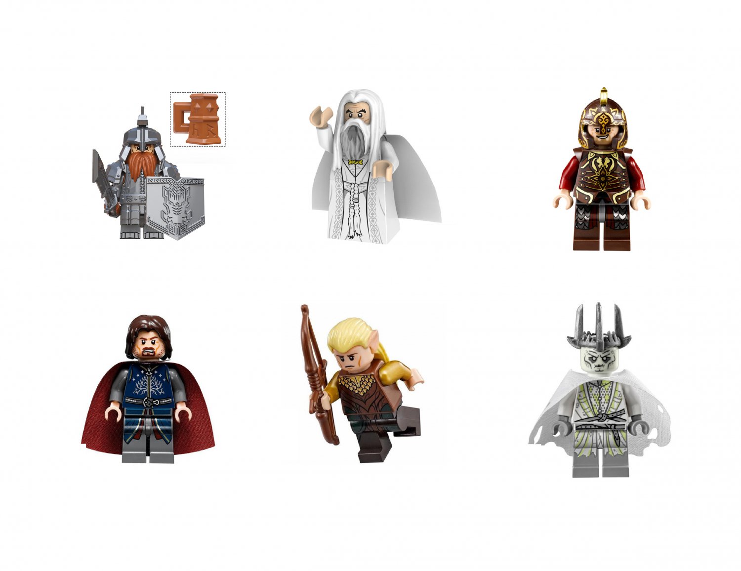 Aragorn II Gimli Legolas Theoden Minifigures Compatible Lego The Lord ...