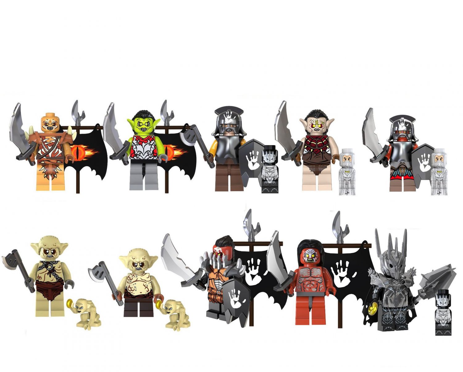 Sauron Mordor Orc Uruk-Hais Minifigures Compatible Lego The Lord of the ...