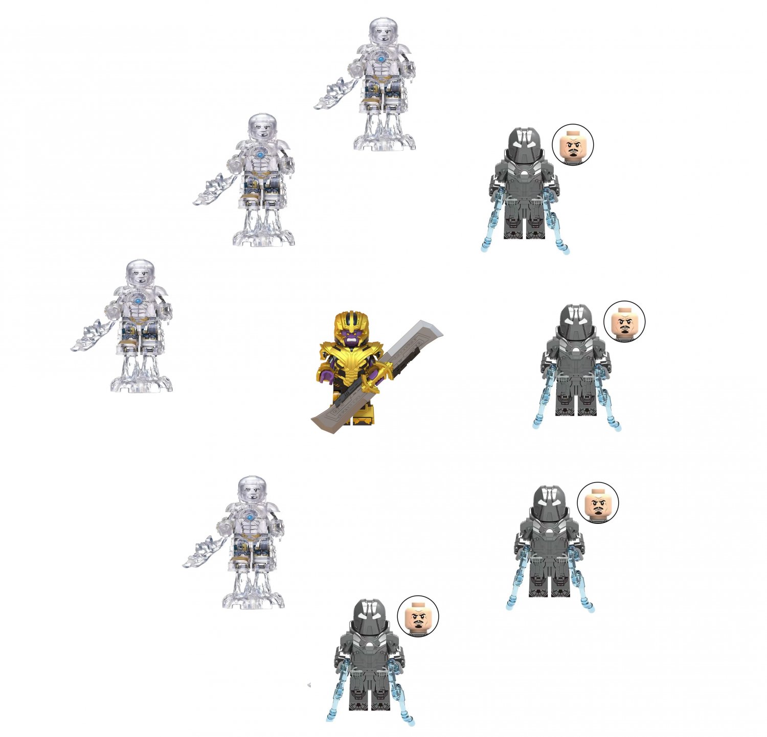 Iron Man MK1 Whiplash vs Thanos Minifigures Compatible Lego Super ...