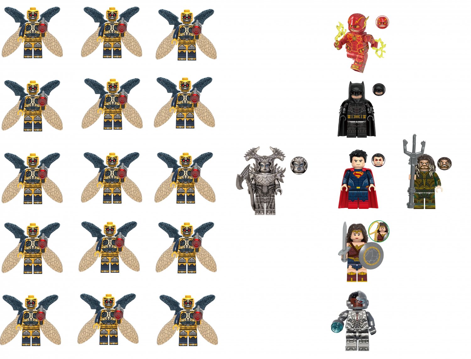 Steppenwolf Parademon and Justice League Minifigures Compatible Lego ...