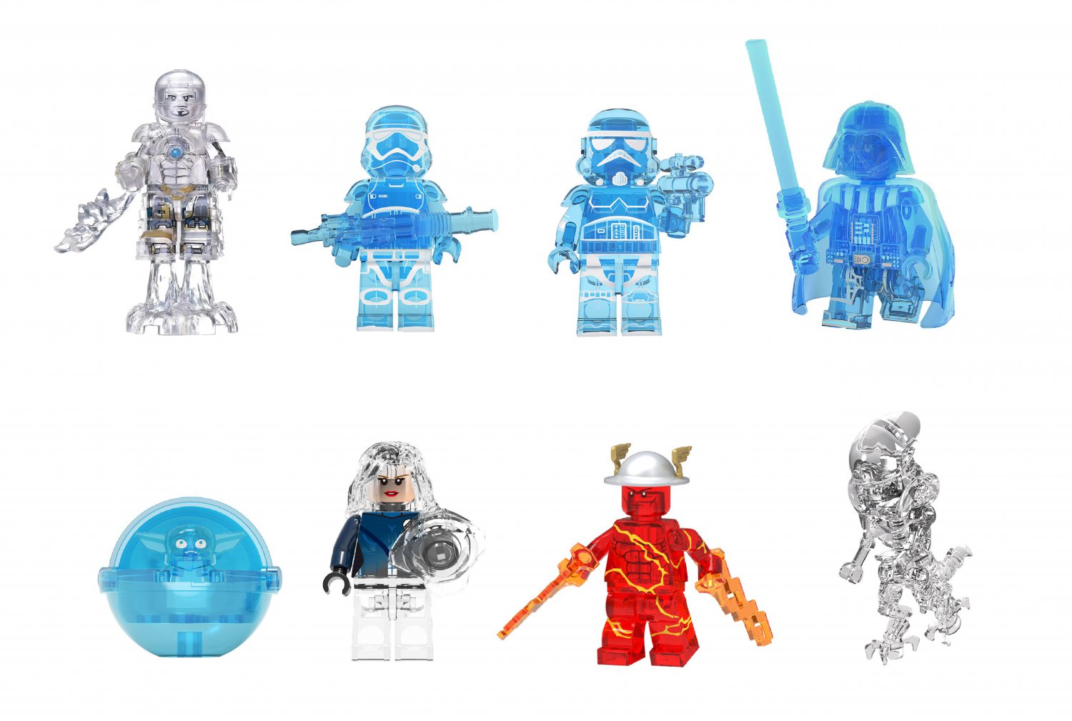 Transparent Star Wars Flash and Alien Minifigures Compatible Lego ...