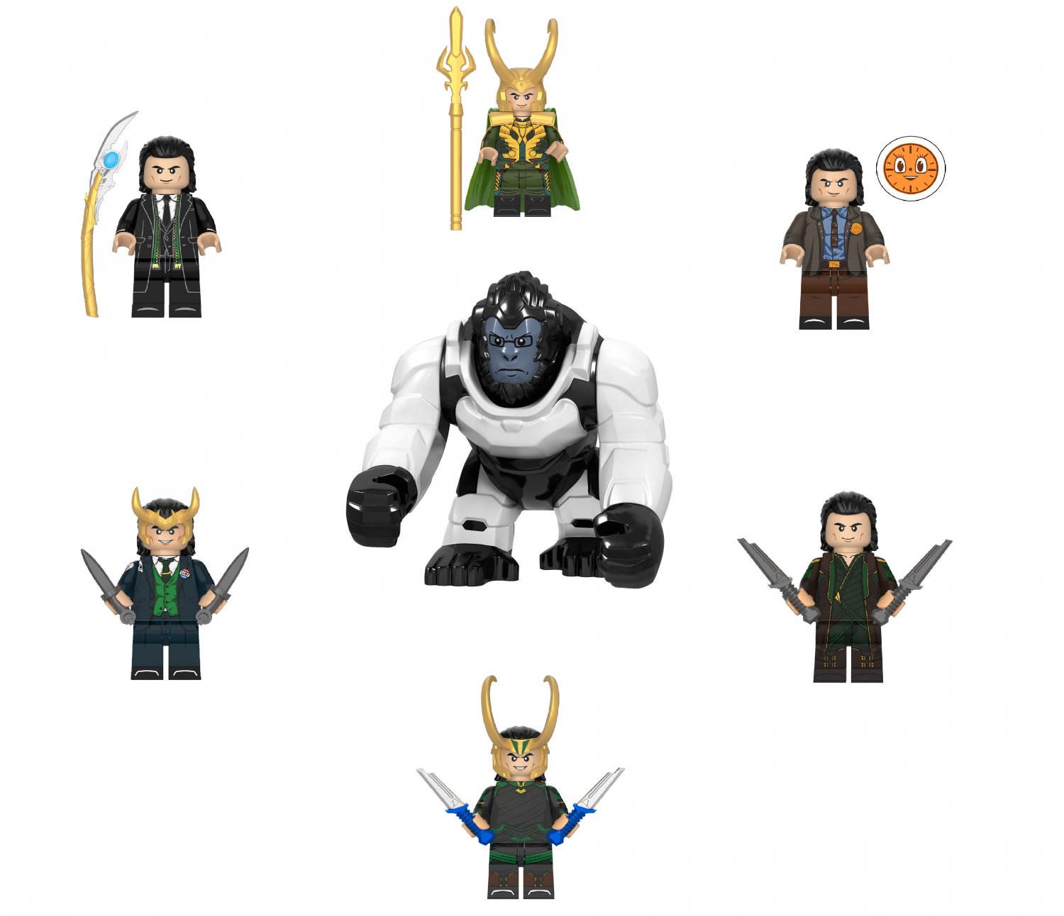 Loki VS Orangutan Gorilla Minifigures Lego Compatible Loki Season 2 Set