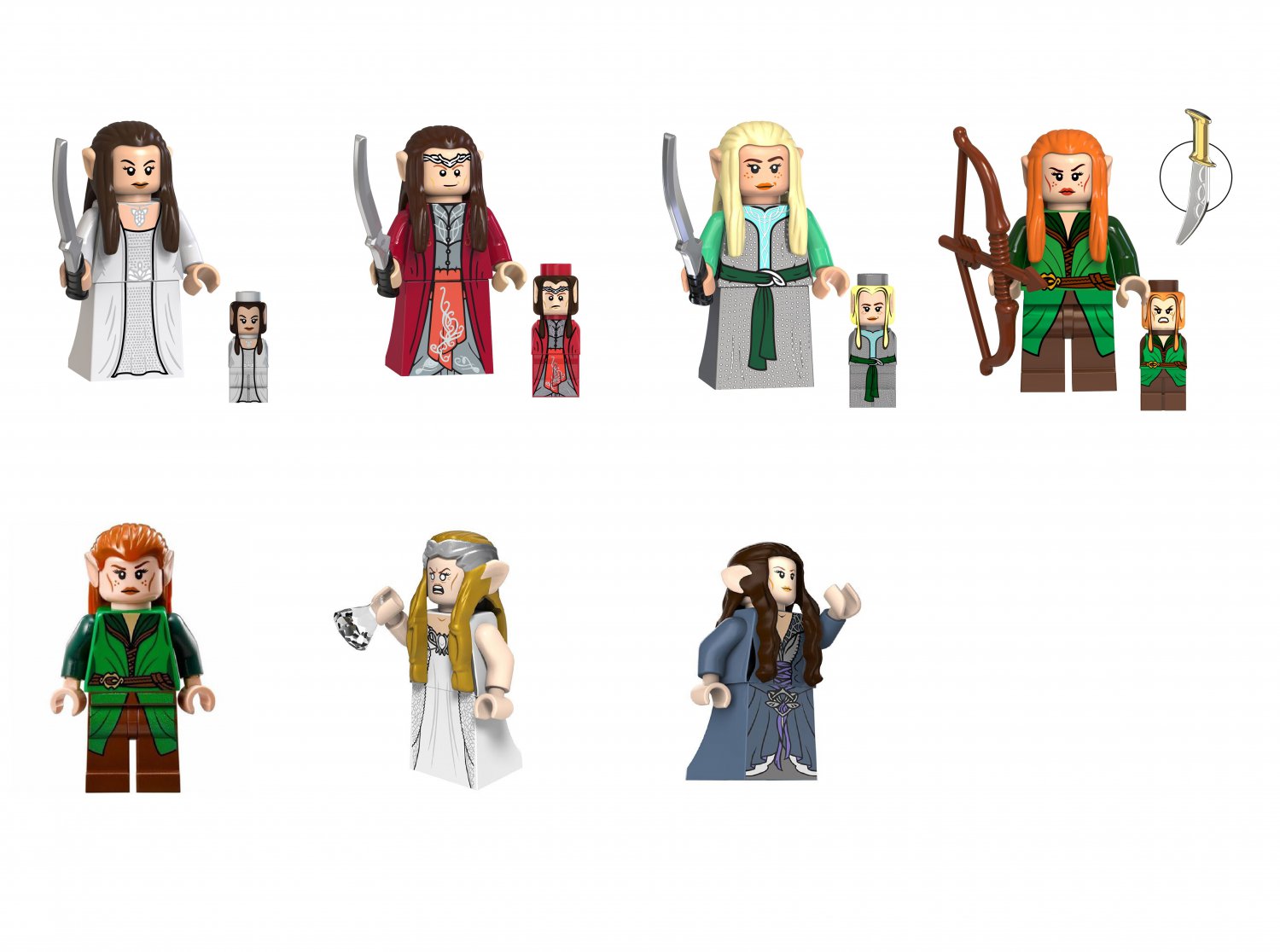 Arwen Undomiel Tauriel Galadriel Minifigures Lego Compatible Hobbits ...