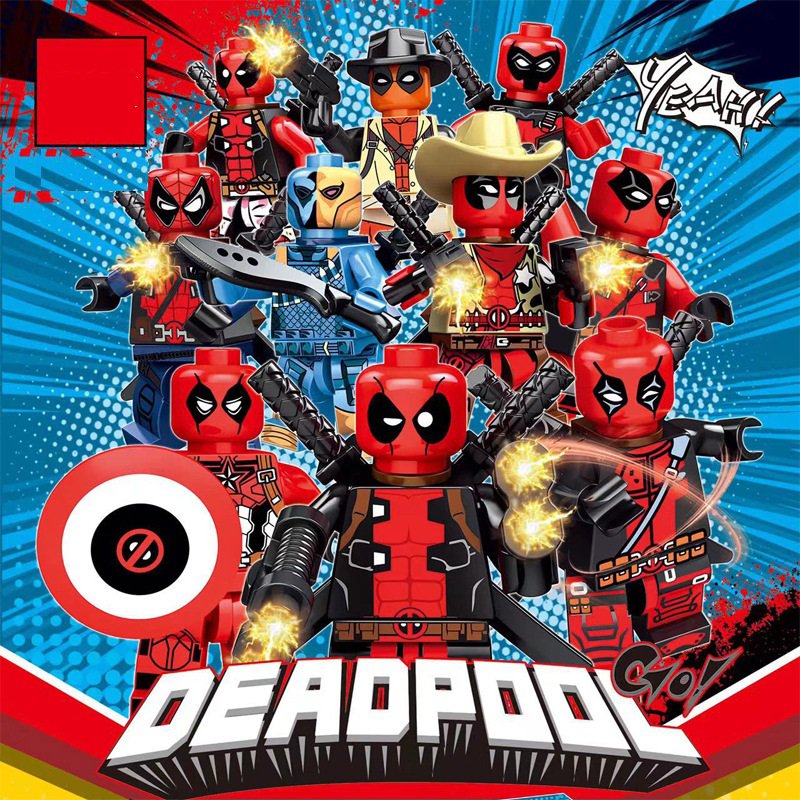 24pcs New Deadpool Cowboy Deadpool Minifigures Lego Compatible Deadpool Set