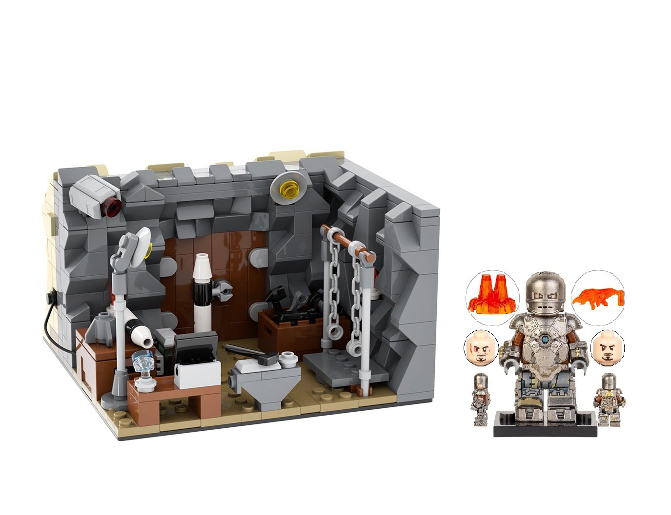 Iron Man MK1 Scene MK 1 Minifigures Lego Compatible Iron Man Part 1 Set