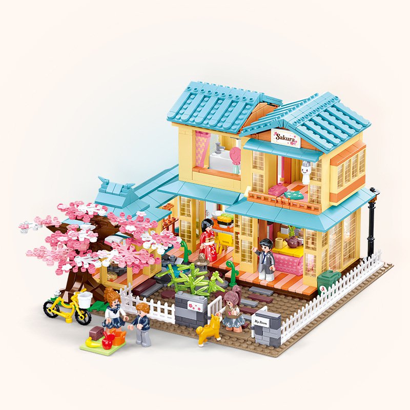 Japanese Housing Cherry Blossom House Minifigures Lego Compatible City ...