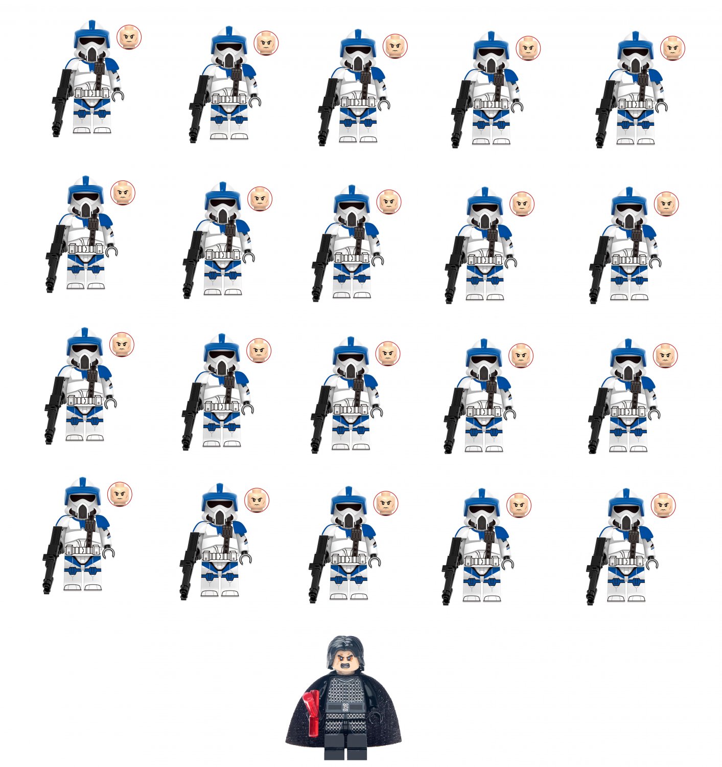501st ARF Trooper Boomer Kylo Ren Minifigures Lego Compatible Star Wars ...