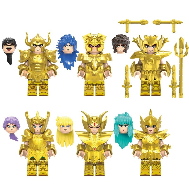6 Best Heavy Gold Saint Minifigures Lego Compatible Comic Set
