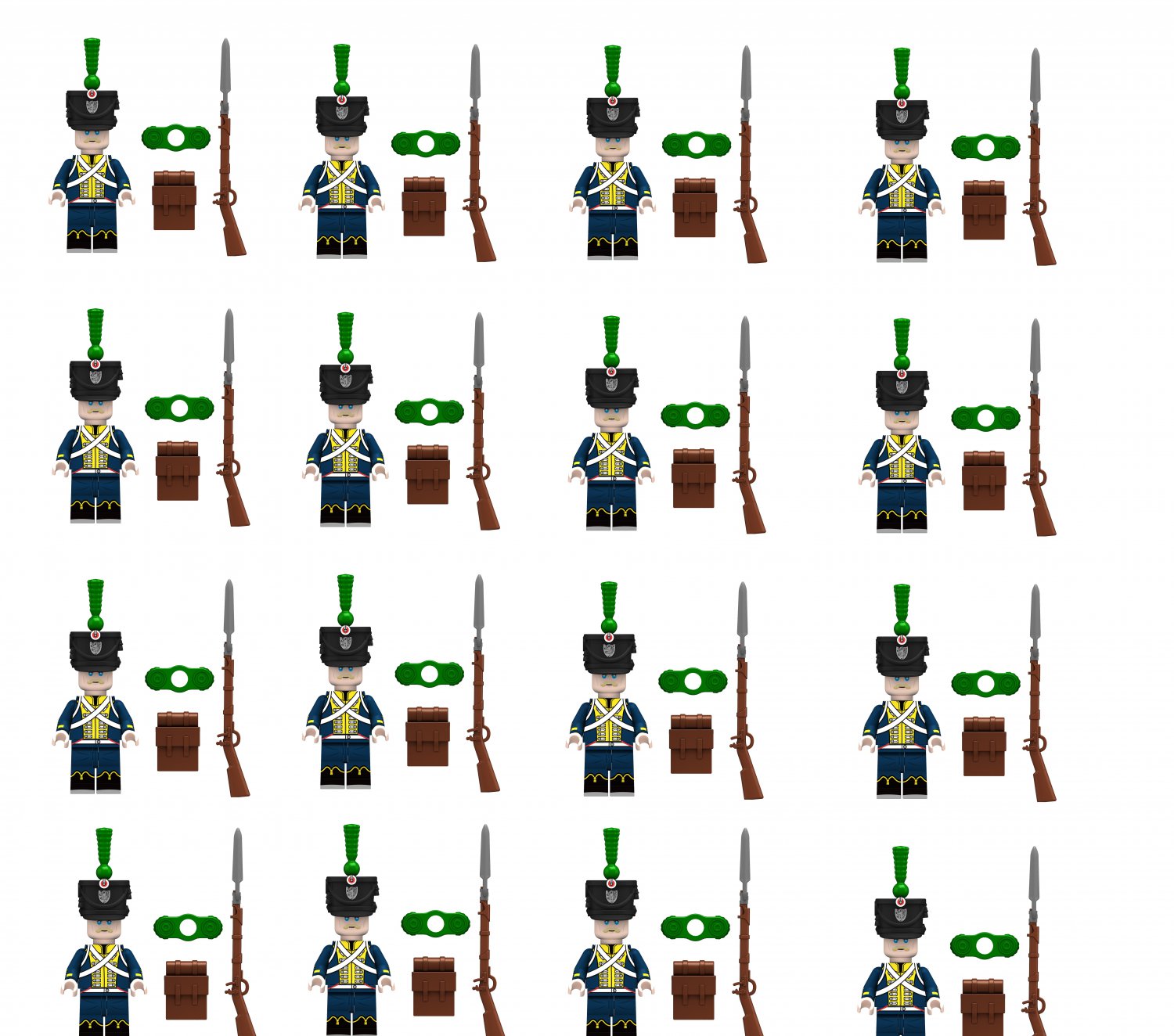 16pcs Hessian Light Infantry Minifigures Lego Compatible Napoleonic ...