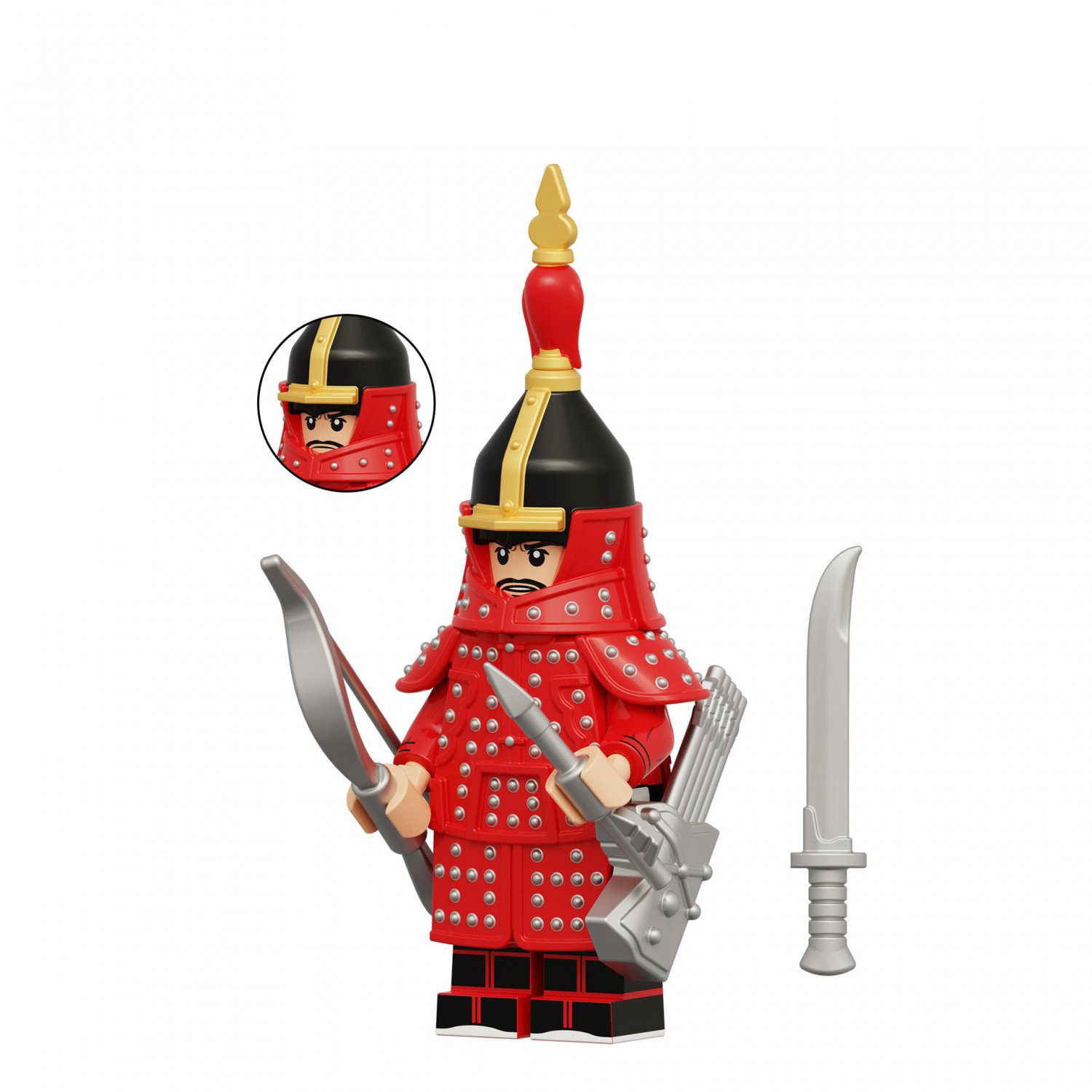 Zhenghong Flag Minifigures Lego Compatible China Qing Dynasty Minifigure