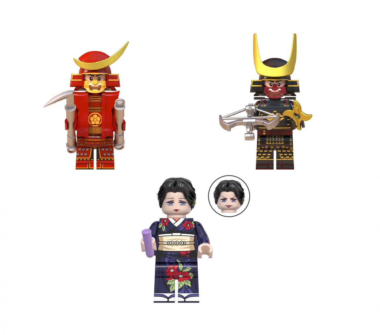 Kabuki Samurai Minifigures Lego Compatible Japan Sets