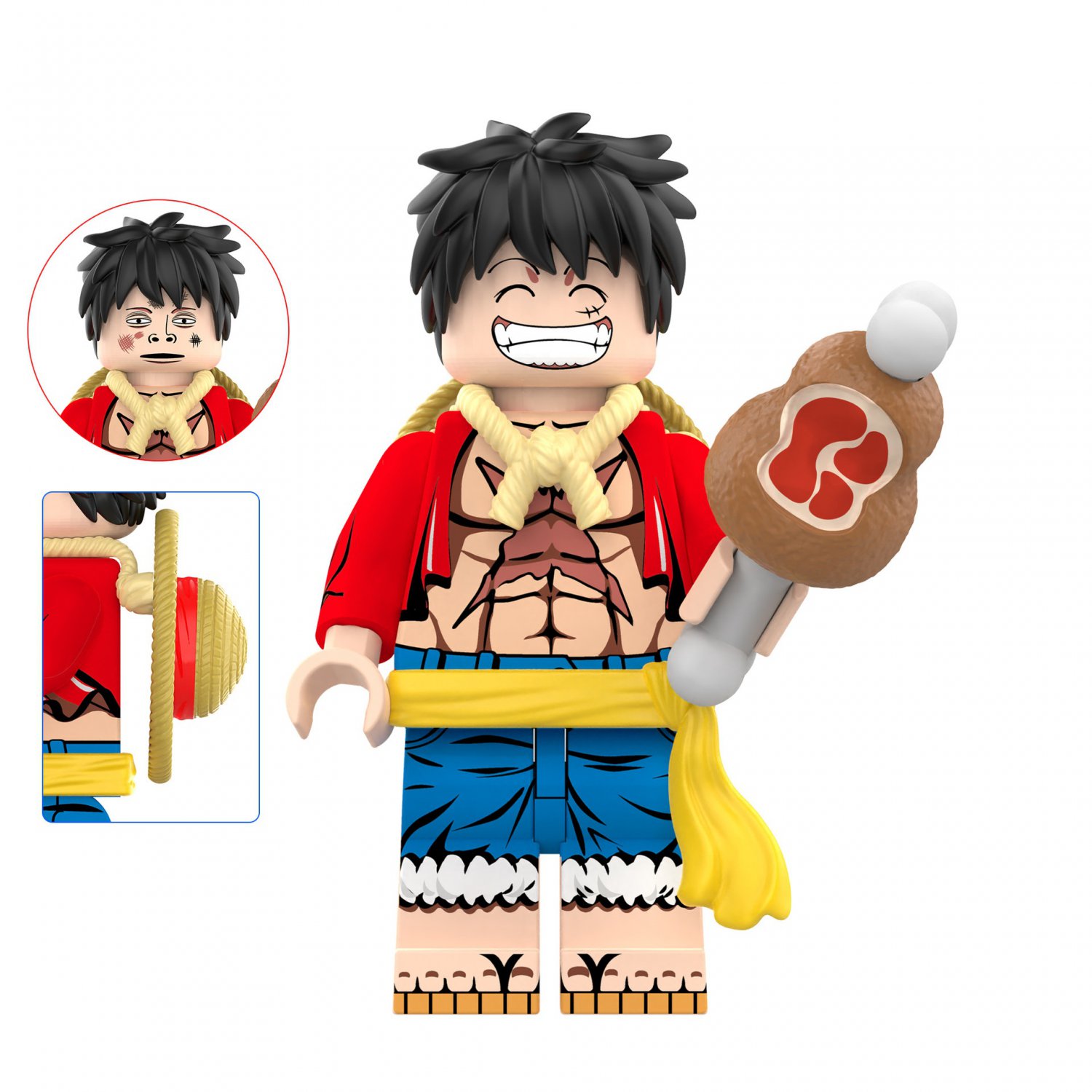 Luffy awithout cap Minifigures Lego Compatible One Piece Minifigure