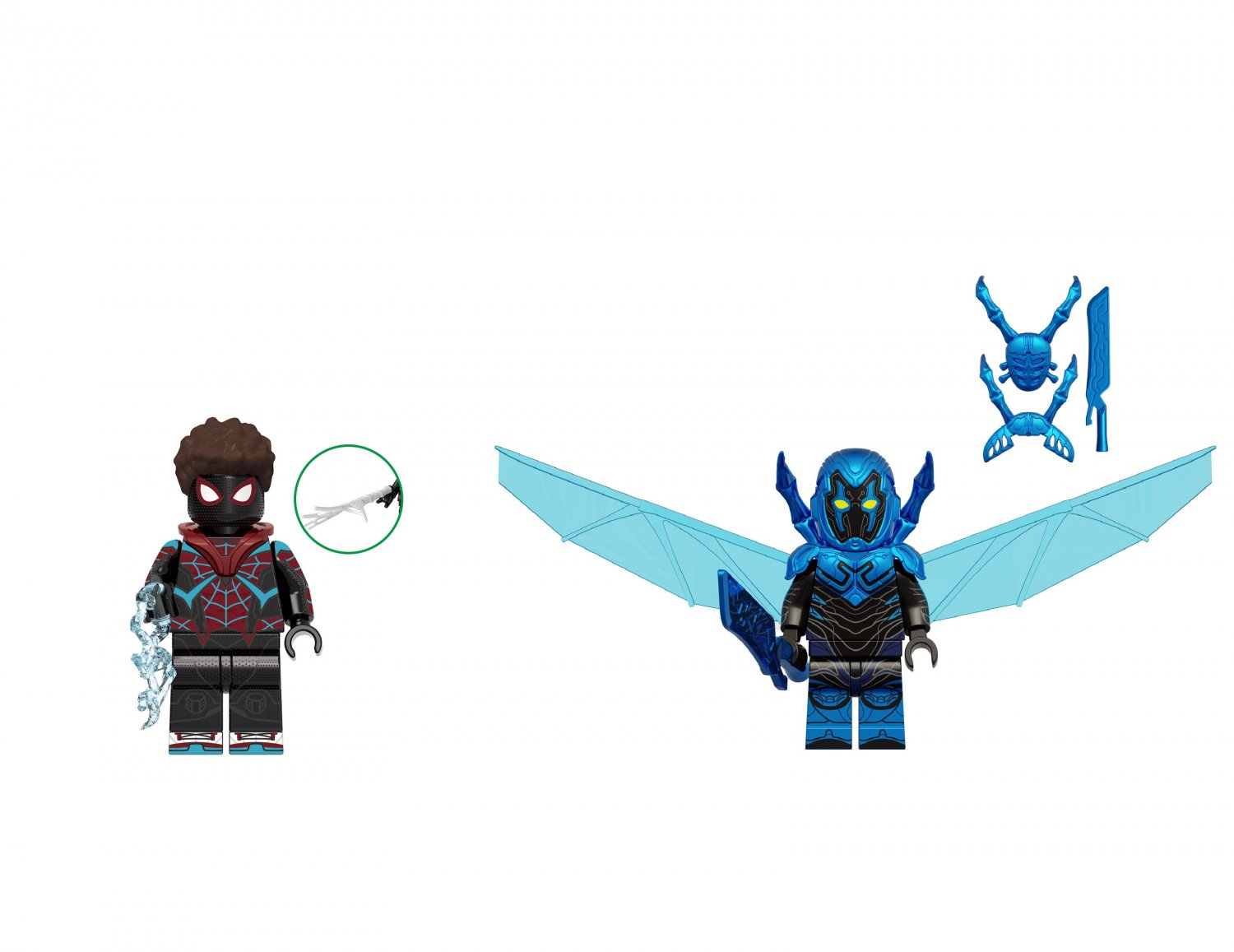 Spider-Man Evolved Suit Blue Beetle Minifigures Lego Compatible ...