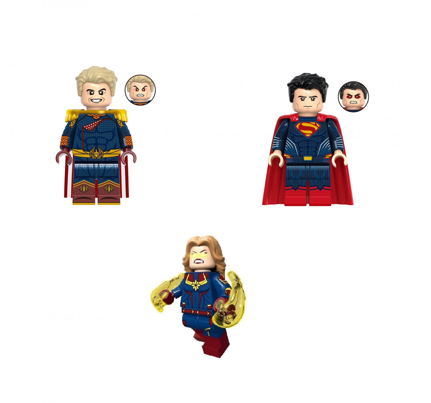 Homelander Superman Captain Marvel Minifigures Lego Compatible Super ...