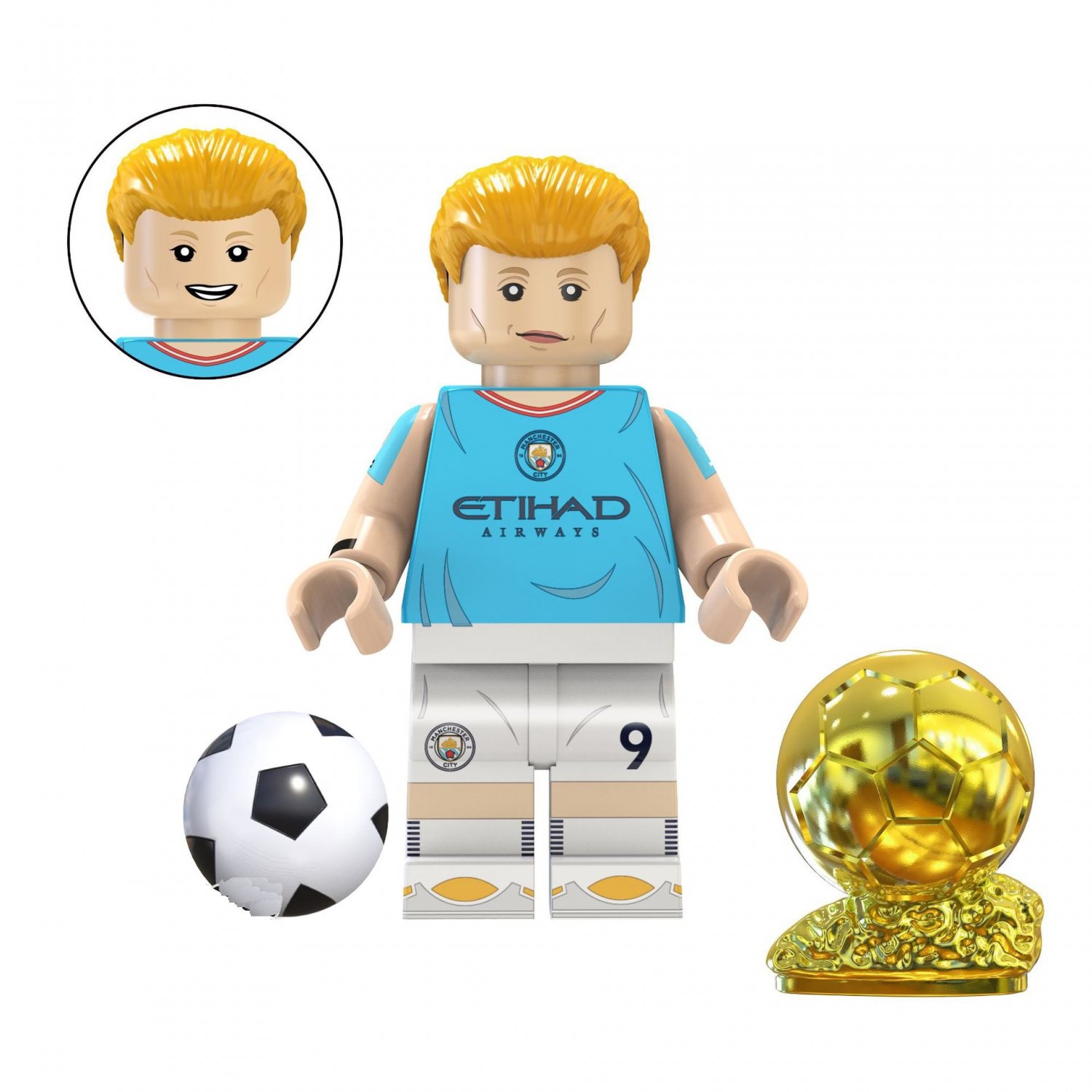 Erling Haaland Minifigures Lego Compatible Football Star Minifigure