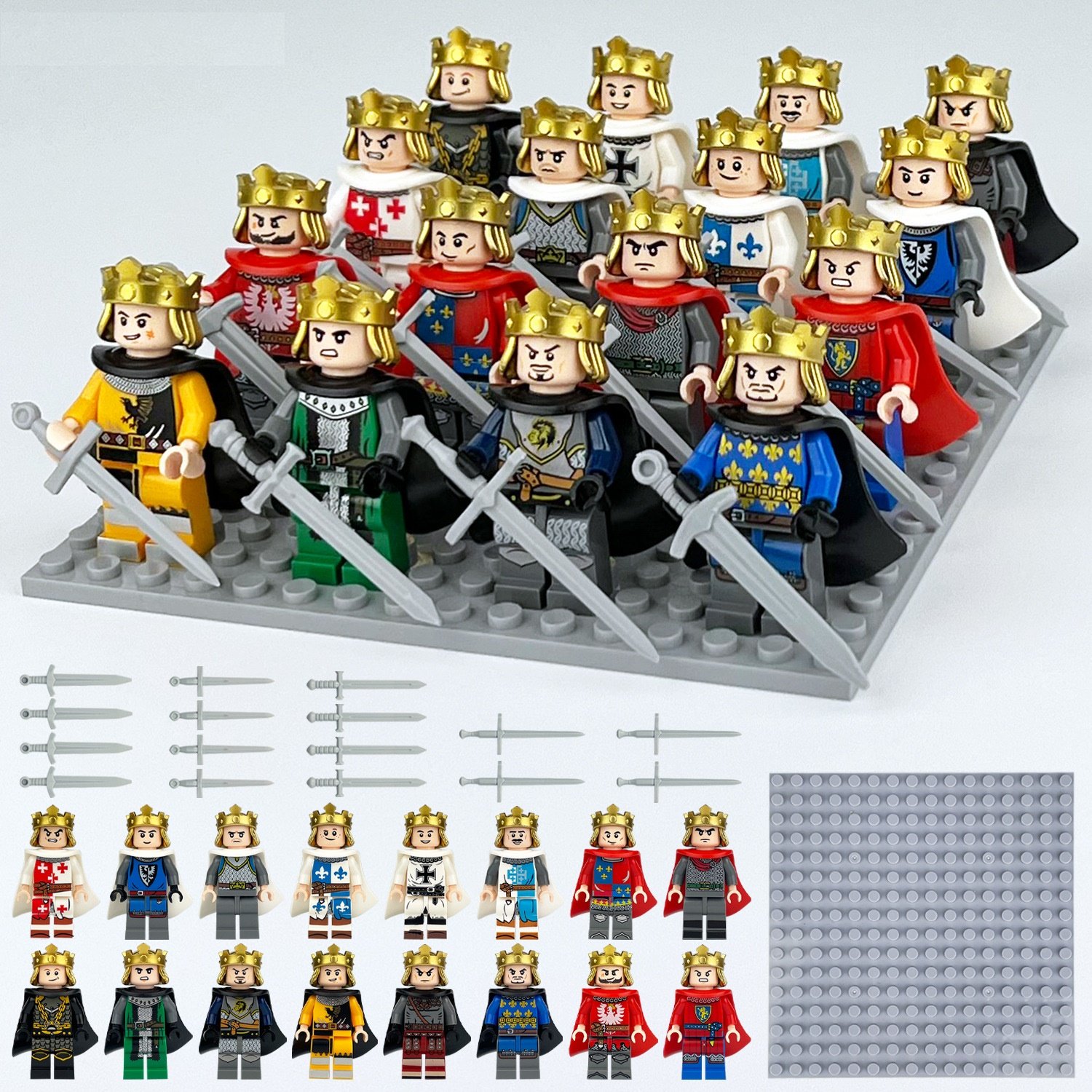 16 Best Medieval Knight King Minifigures Lego Compatible Medieval ...