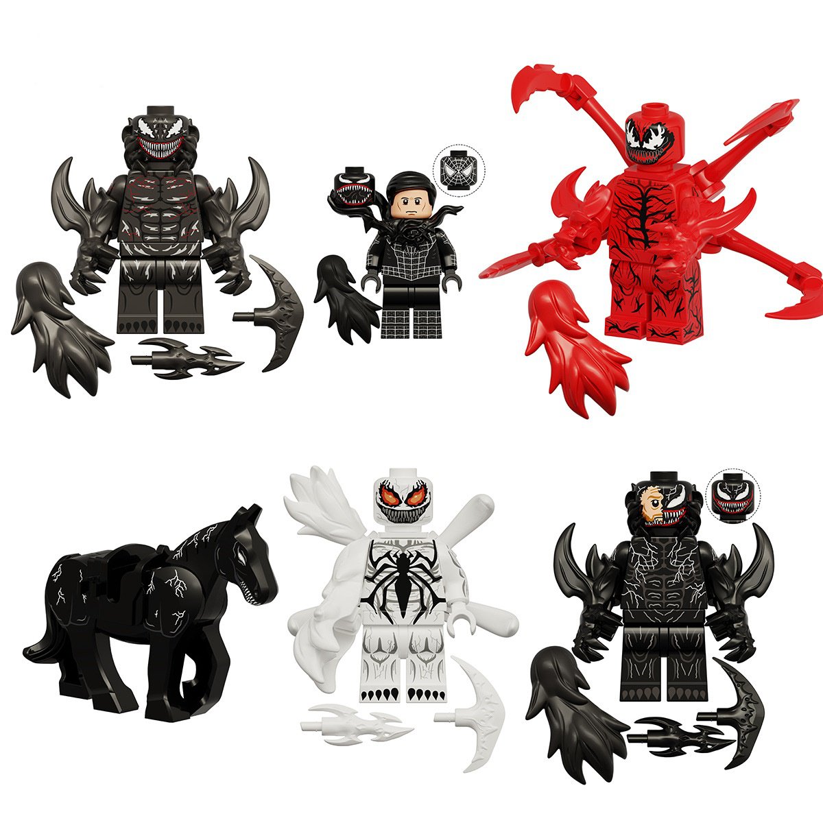 Riot Venom Horse Anti-Venom Minifigures Lego Compatible Venom Movie Sets