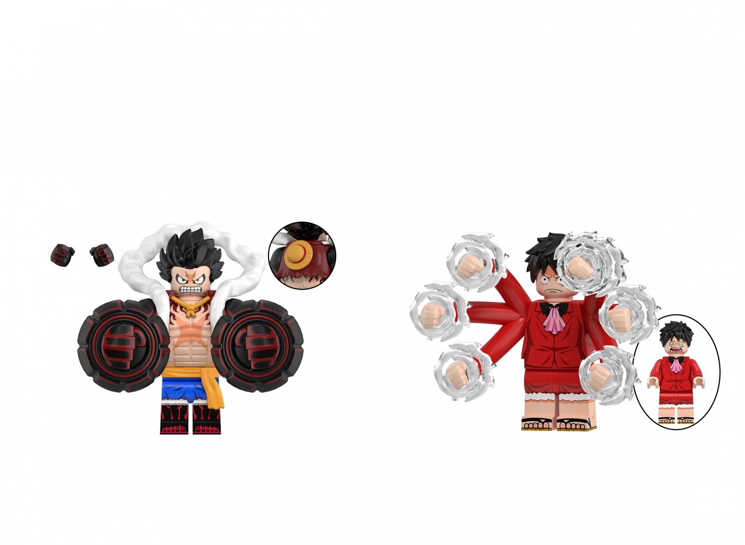 2pcs Monkey D. Luffy Minifigures Lego Compatible One Piece Sets