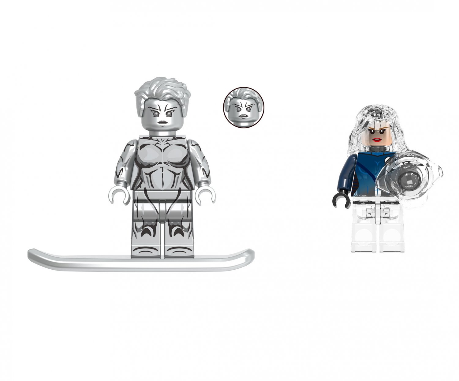 Female Silver Surfer and Invisible Woman Minifigures Lego Compatible ...