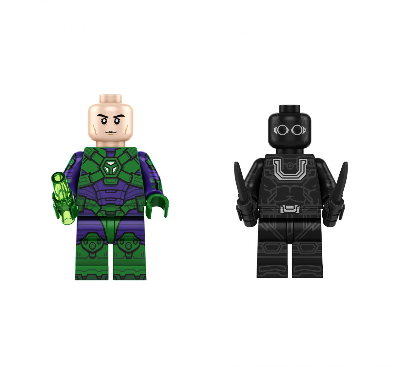Black Noir and Lex Luthor Minifigures Lego Compatible Superman movie Set
