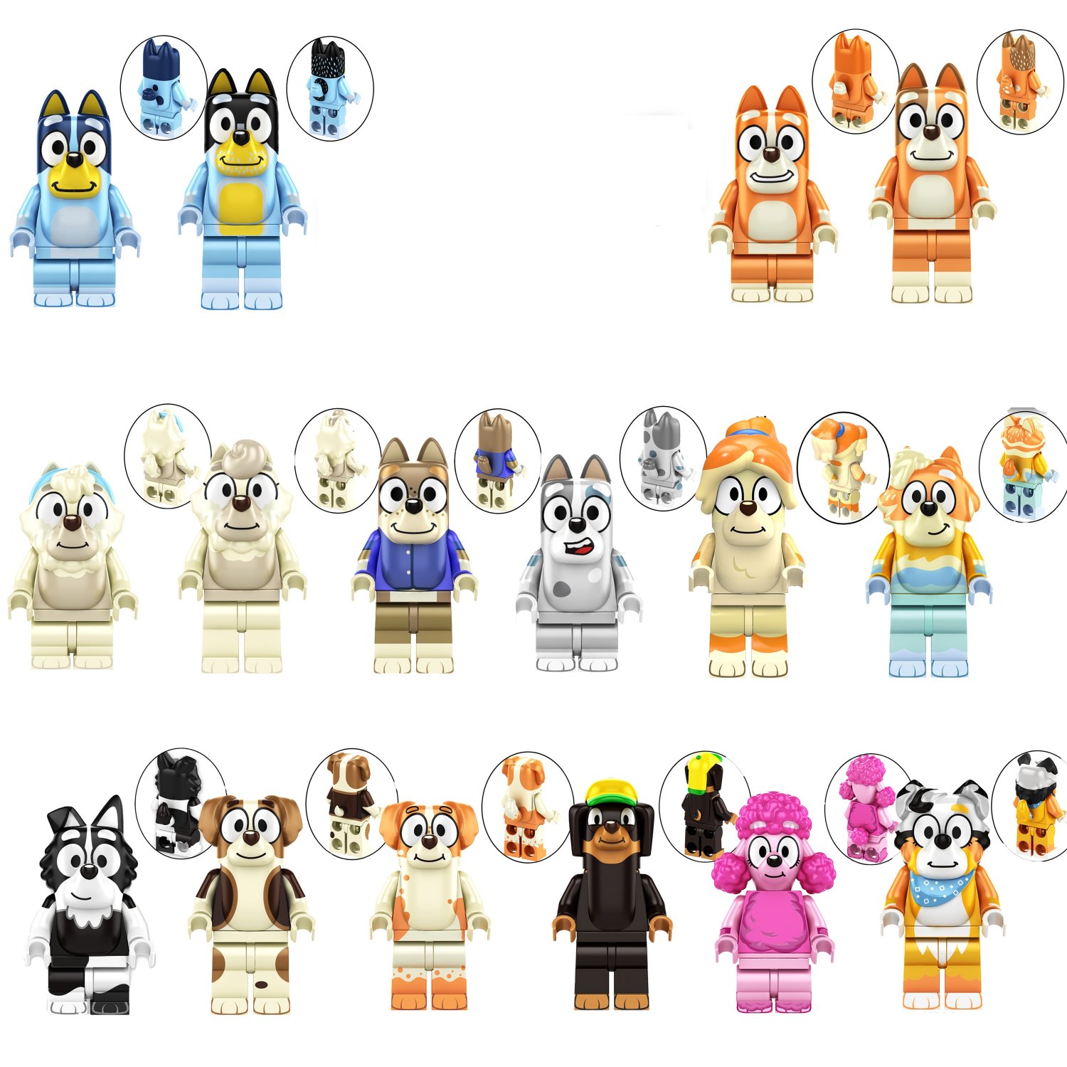 Bluey Bandit Judo Wendy Alfie Mia Minifigures Lego Compatible Bluey Sets