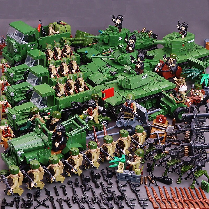 Soviet Third Assault Group Army Tank Minifigures Lego Compatible WW2 ...