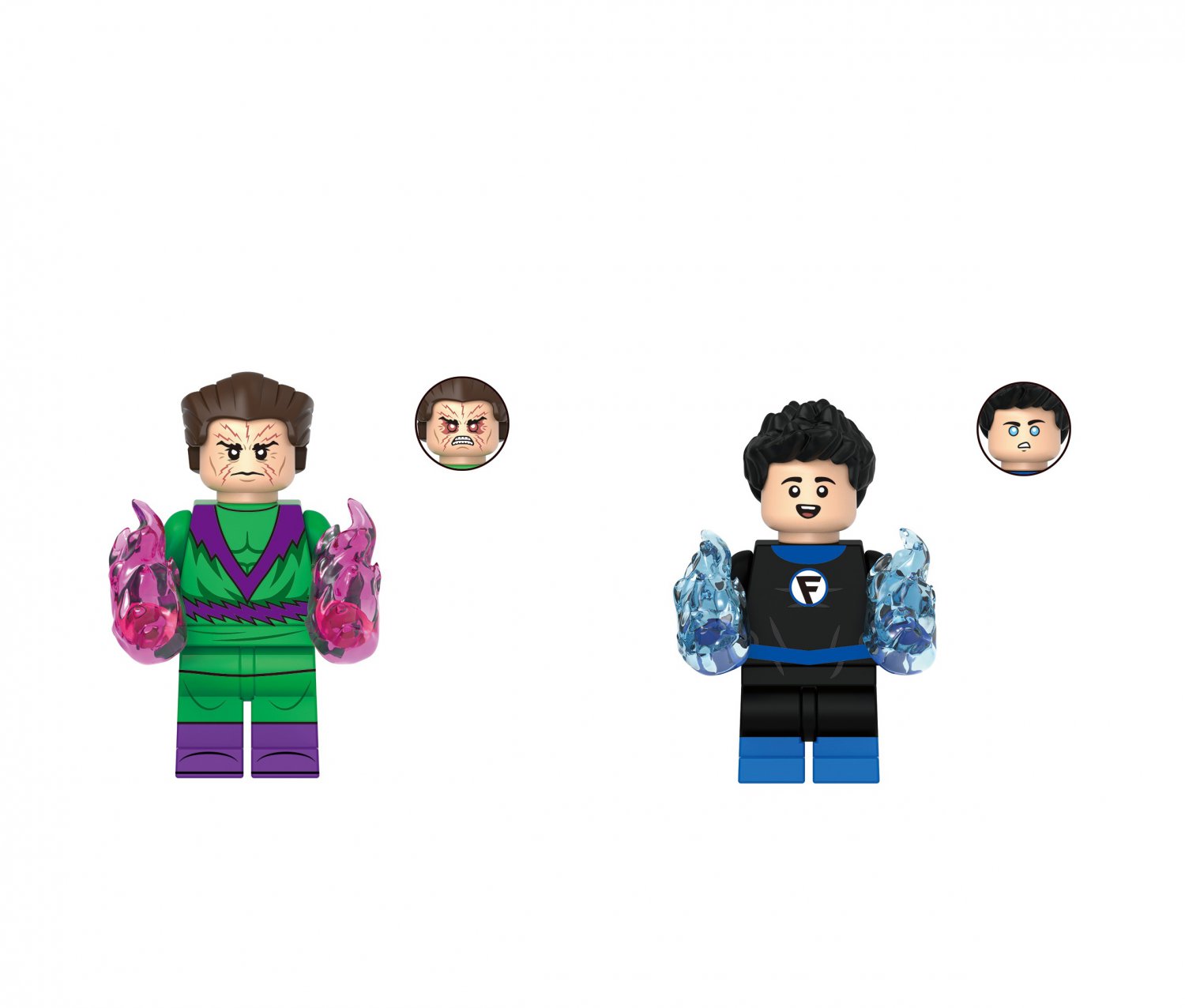 Molecule Man and Franklin Richards Minifigures Lego Compatible The ...