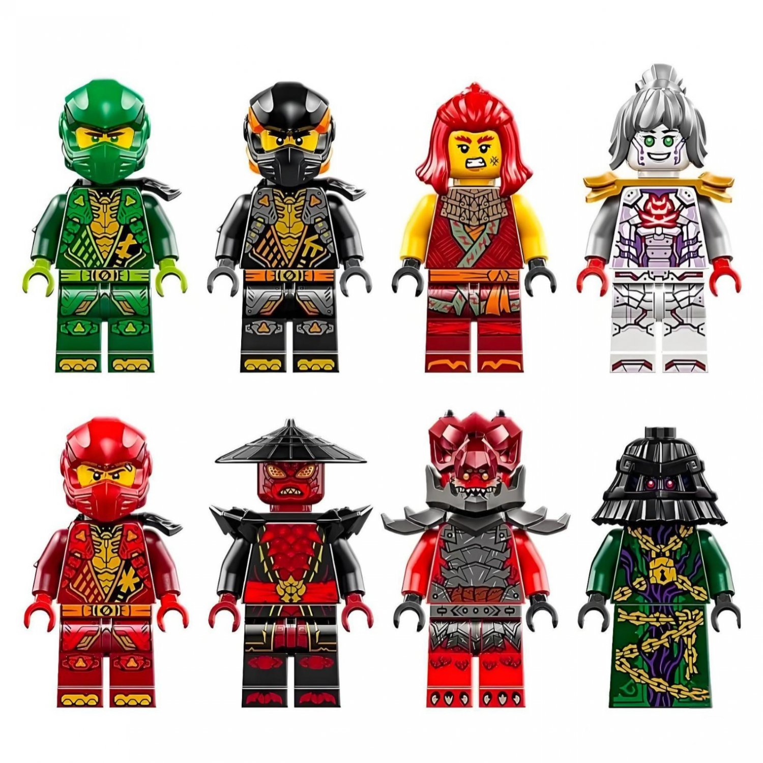 8pcs Dareth Chuck Skylor Minifigures Lego Compatible Ninjago Dragons ...