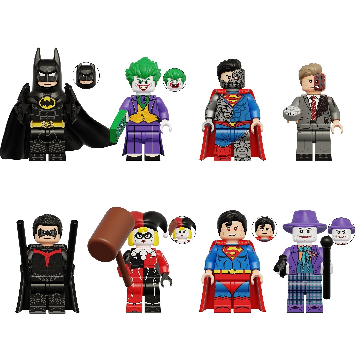 Mechanical Super Man Two-Face Quinn Joker Robin Minifigures Lego ...