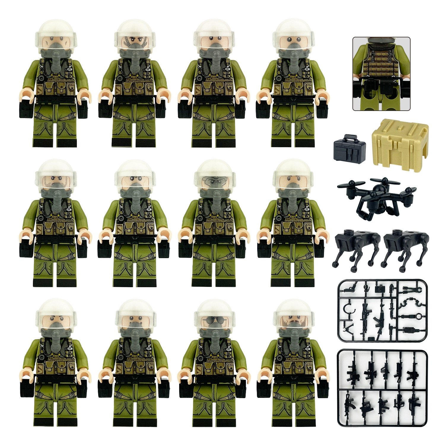 12pcs Fighter pilot Bomber pilot Minifigures Lego Compatible Military ...