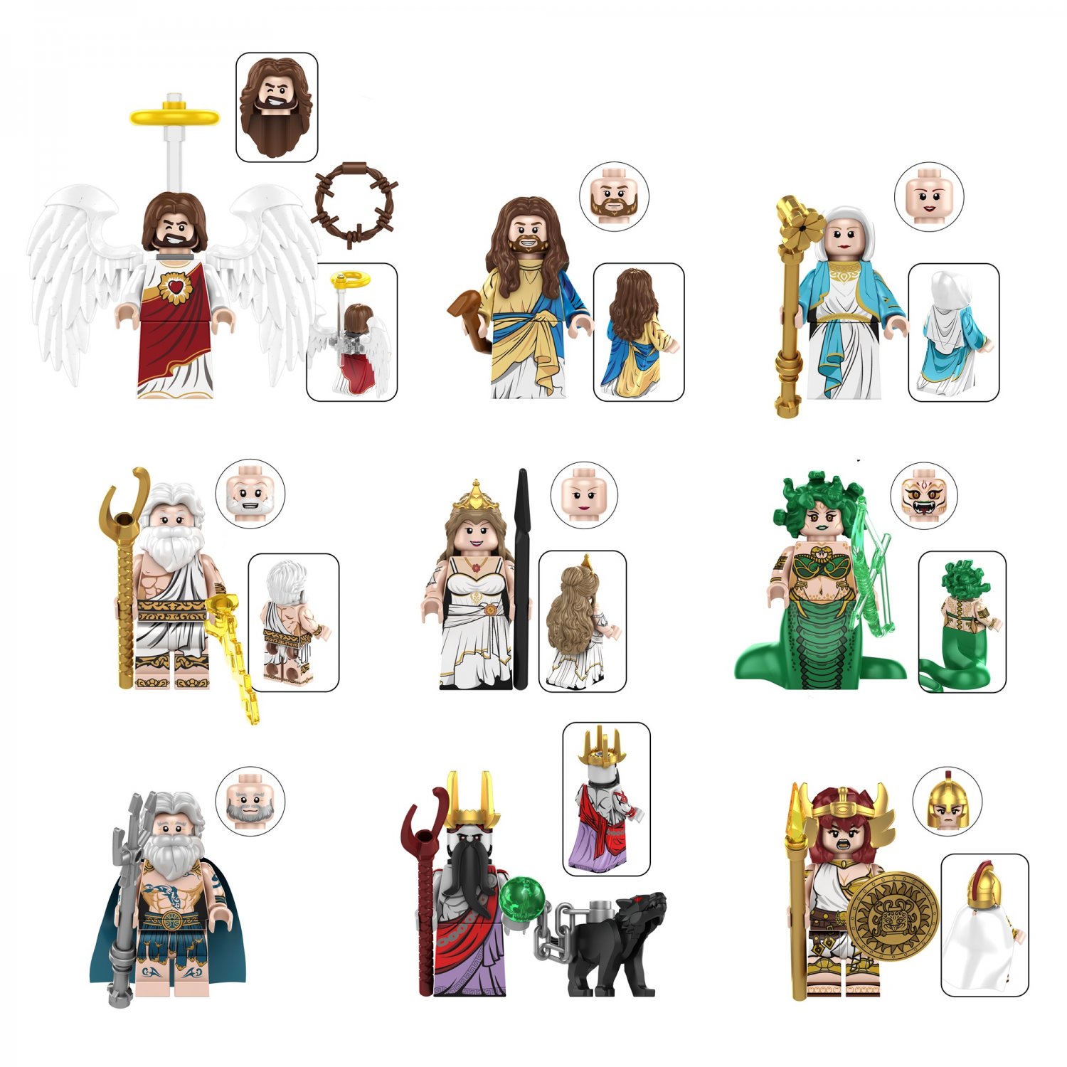 European gods Twelve Olympians Minifigures Lego Compatible Christmas Sets