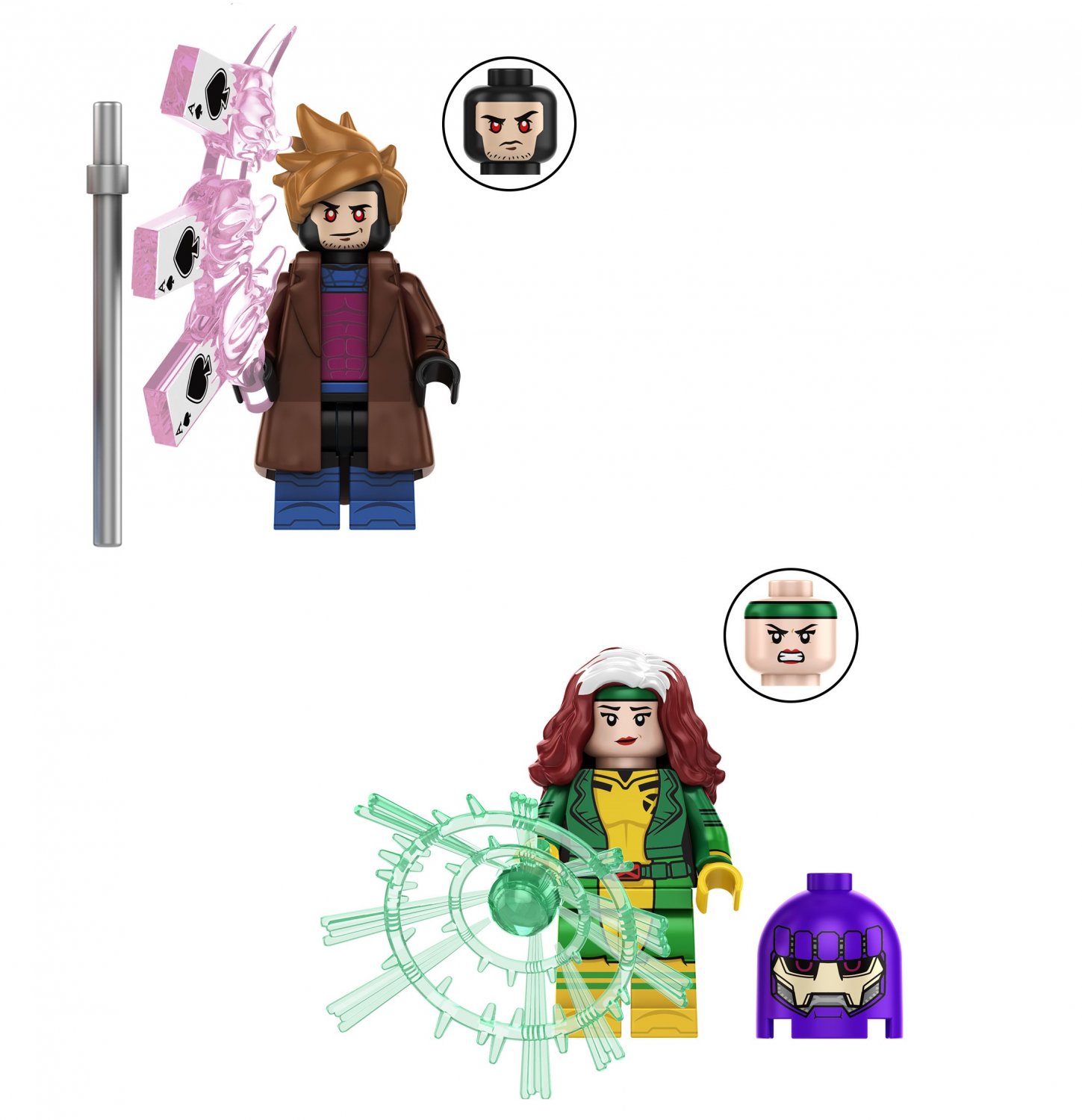 Gambit and Rogue Minifigures Lego Compatible New X-Men Sets
