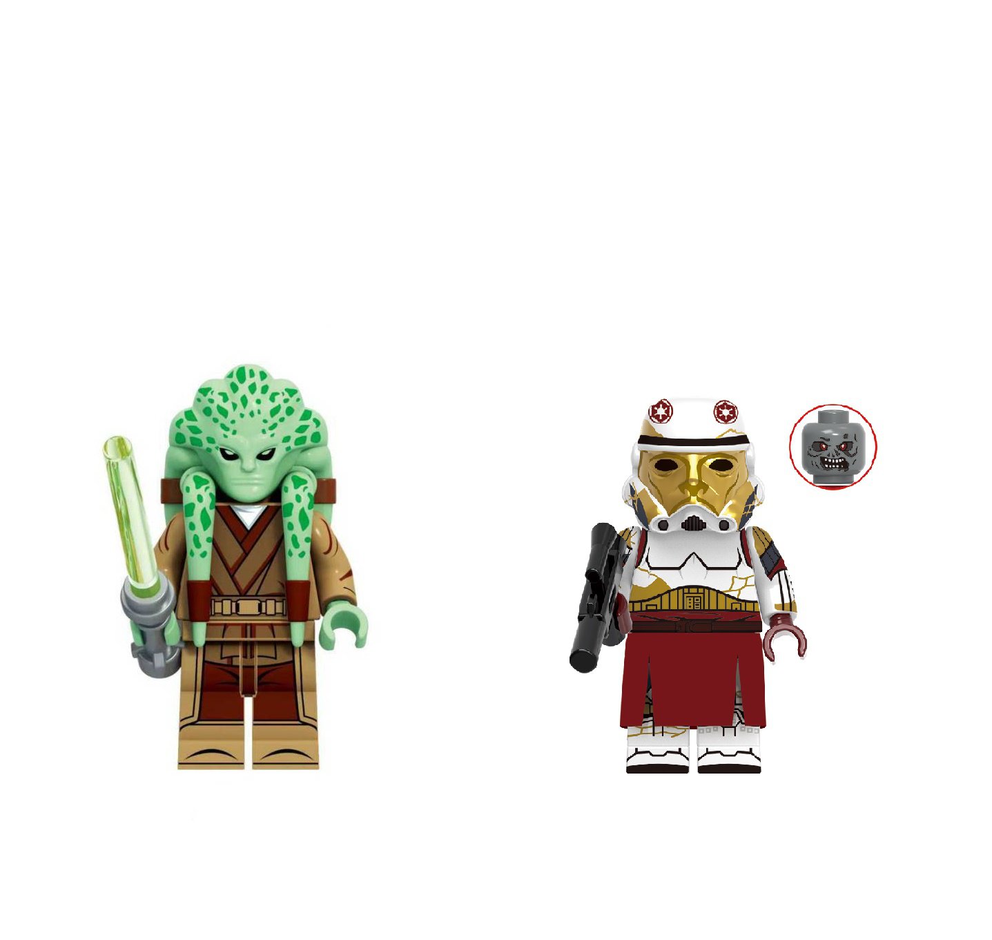 Kit Fisto and Captain Enoch Minifigures Lego Compatible Star Wars Sets