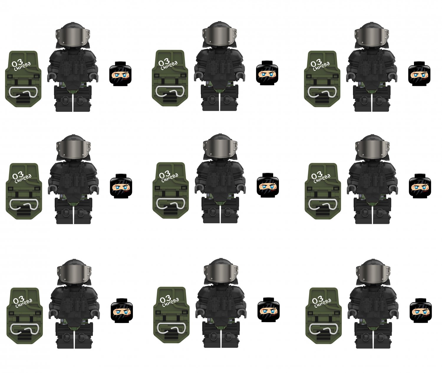 9pcs Heavy Armor Delta Force Minifigures Lego Compatible Special Force Sets