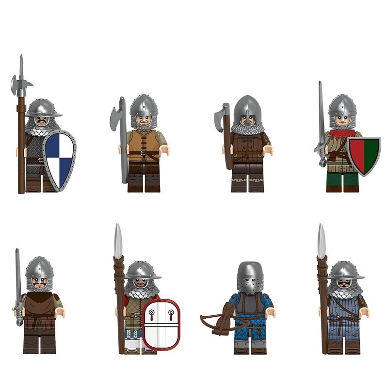 Medieval Knight Militiaman Soldier Minifigures Lego Compatible Medieval ...