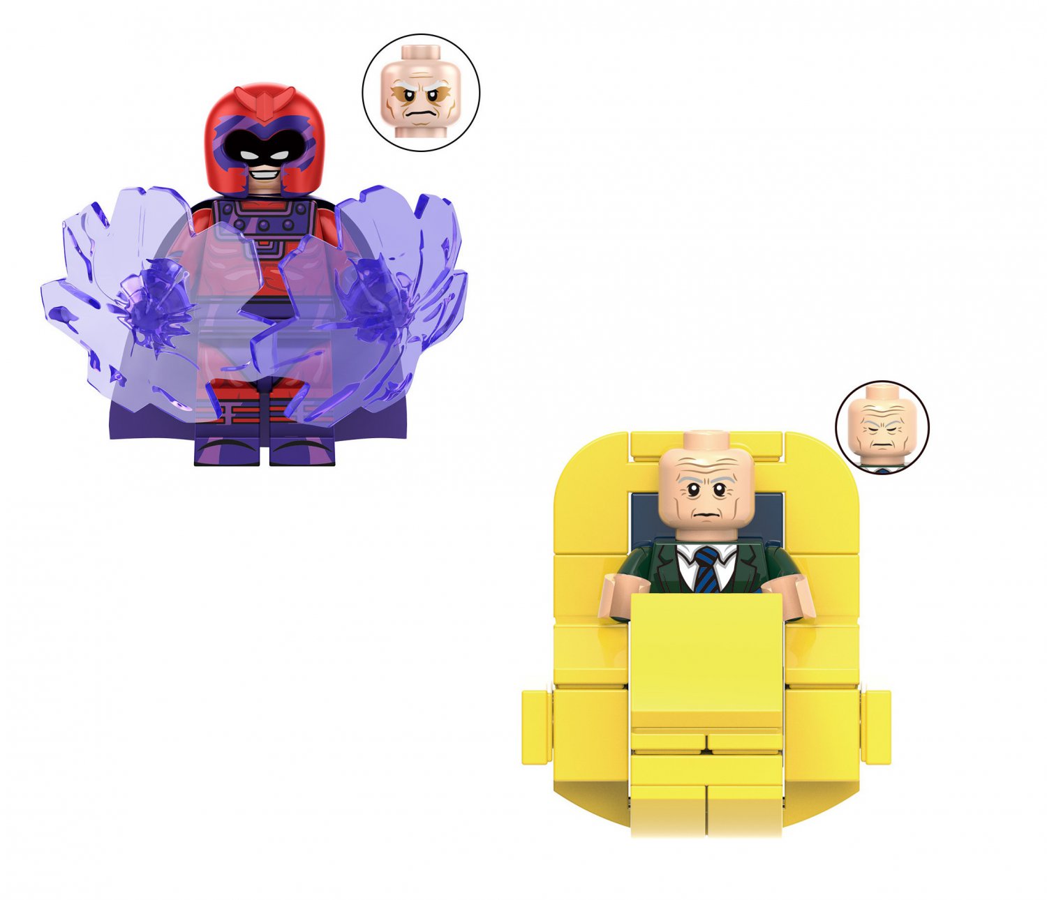 Magneto and Professor X Minifigures Lego Compatible X-Men movie Sets
