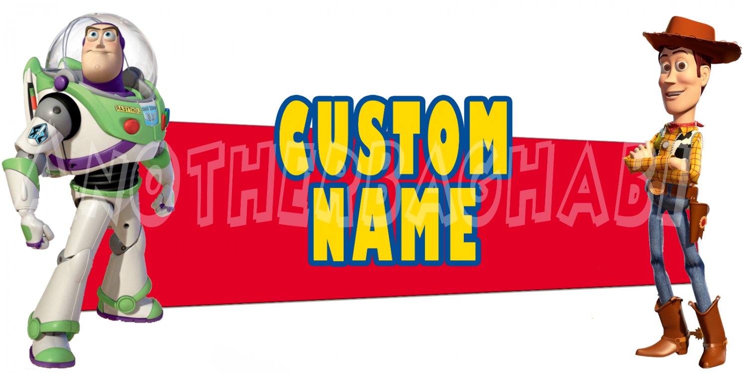 Woody and Buzz Toy Story Banner Wall Decal (Inspired)
